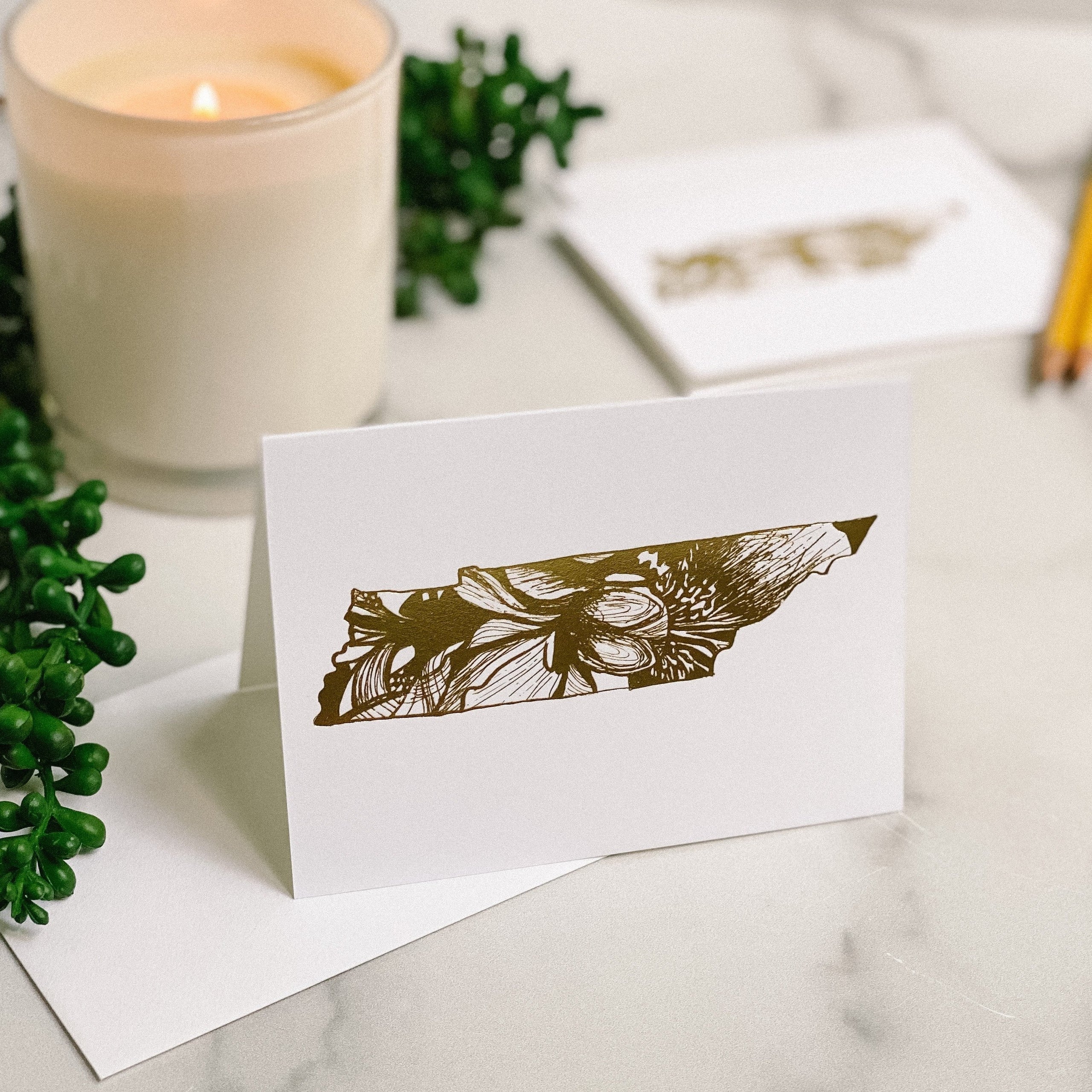 Tennessee Iris Gold Foil State Flower Greeting Card | FIG & Company